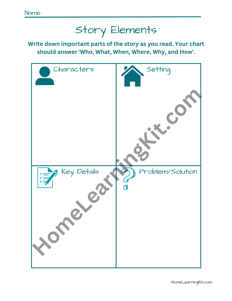 Story Elements Free Reading Printable - Home Learning Kit