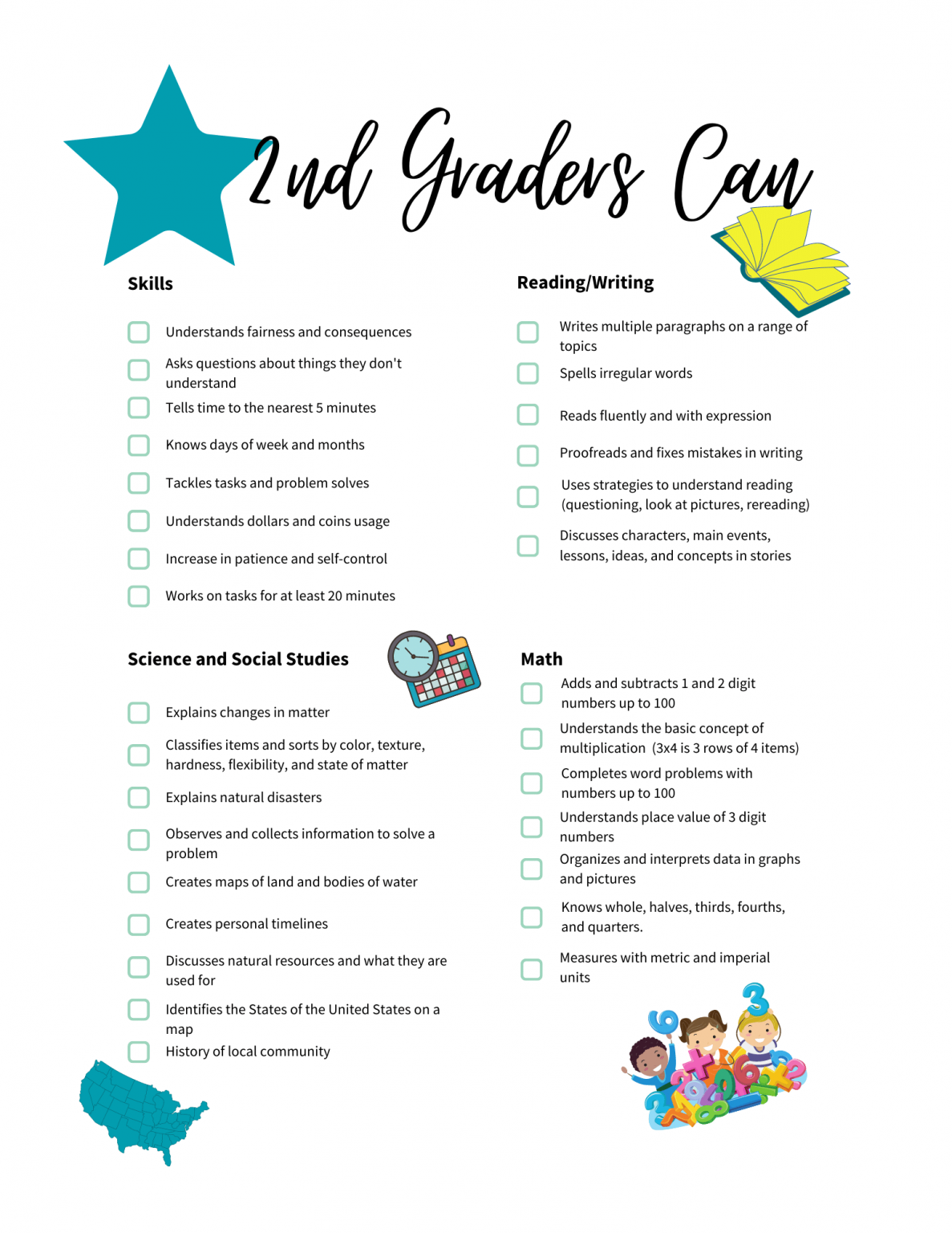 Second Grade Standards Checklist - Home Learning Kit