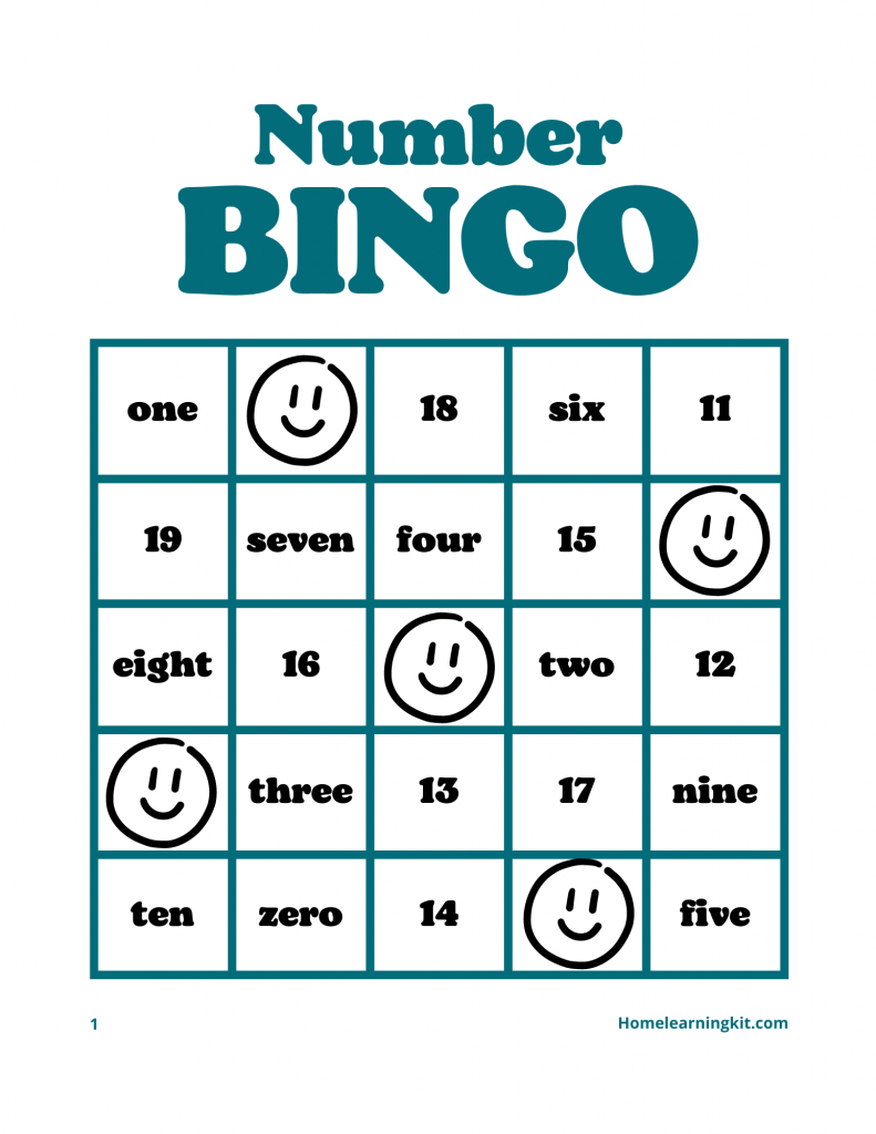Number Sight Word Bingo - Home Learning Kit