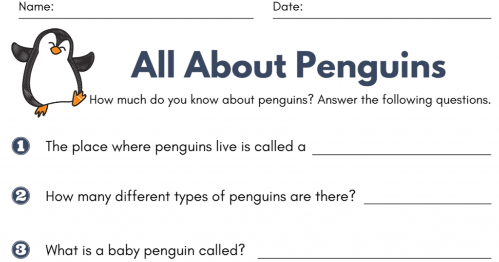 All About Penguins Printable - Home Learning Kit