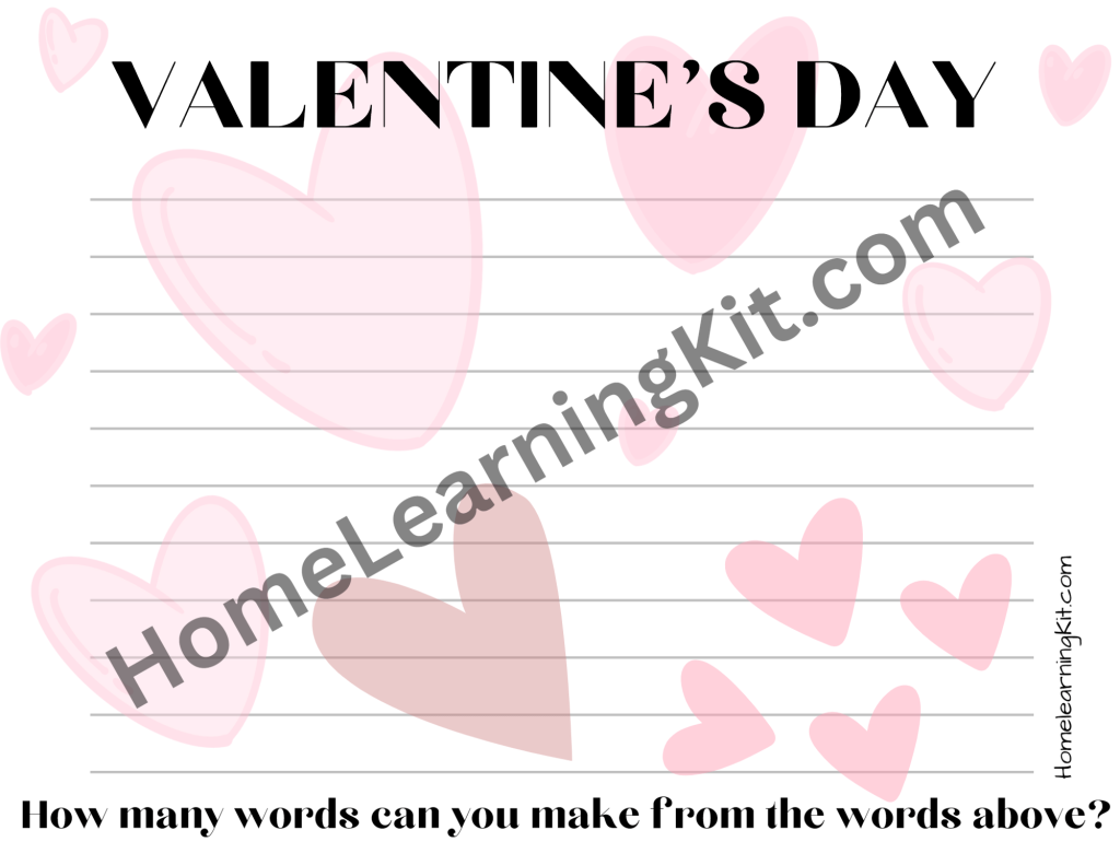Valentine's Reading and Math Packet - Home Learning Kit